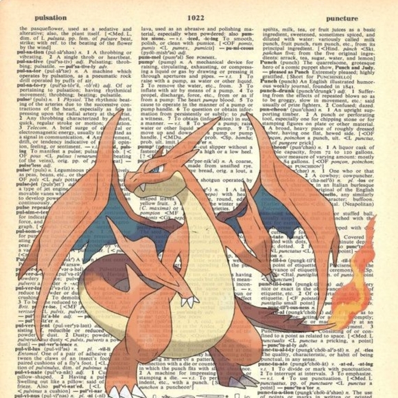 Other | Pokemon Dictionary Book Page Art Decor | Poshmark